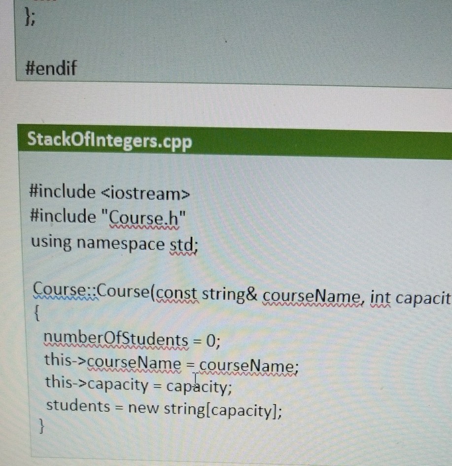 Solved Consider the class Course given in the appendix (last | Chegg.com