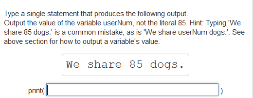Solved Type a single statement that produces the following | Chegg.com