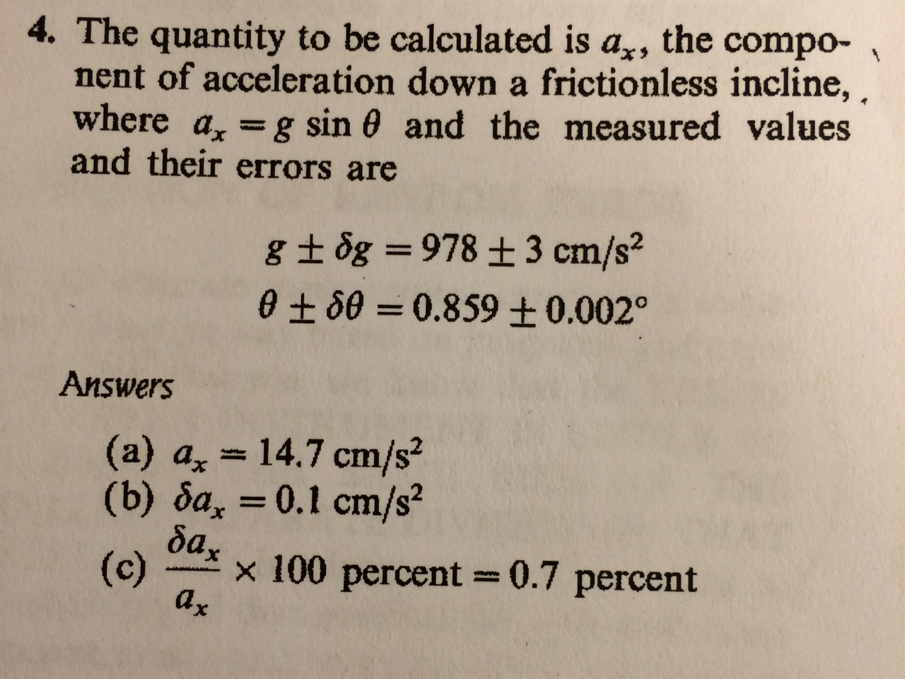 Solved Calculate: a) The defined quantity b) The error in | Chegg.com