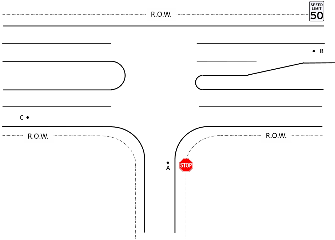 Four lane divided highway with a 22’ wide | Chegg.com