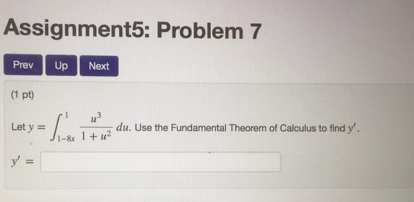 Solved Use the Fundamental Therem of Calculus to find y | Chegg.com