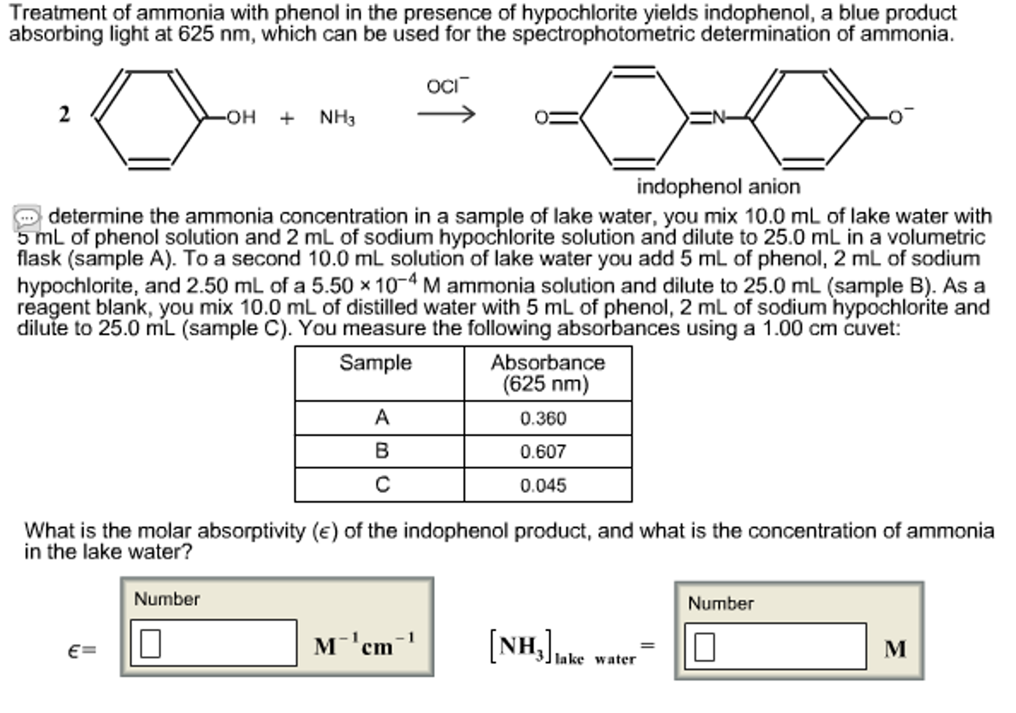 Solved Treatment of ammonia with phenol in the presence of | Chegg.com