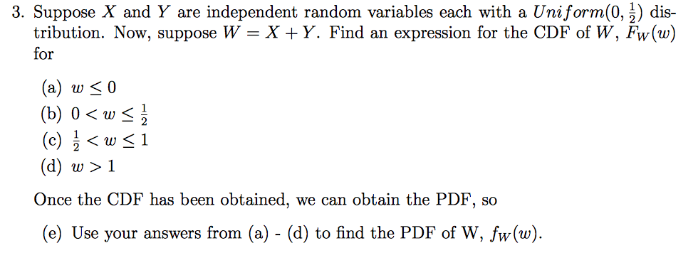 Solved Suppose X and Y are independent random variables each | Chegg.com