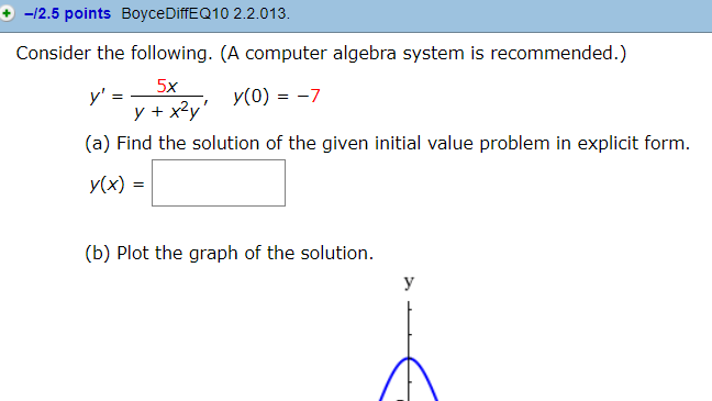 Solved Consider the following. (A computer algebra system is | Chegg.com