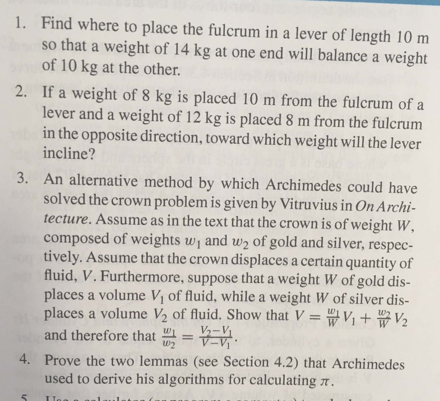 Solved 1. Find where to place the fulcrum in a lever of | Chegg.com