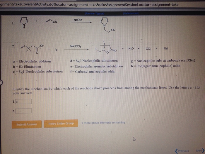 Solved a = Electrophilic addition b = E2 Elimination C = | Chegg.com