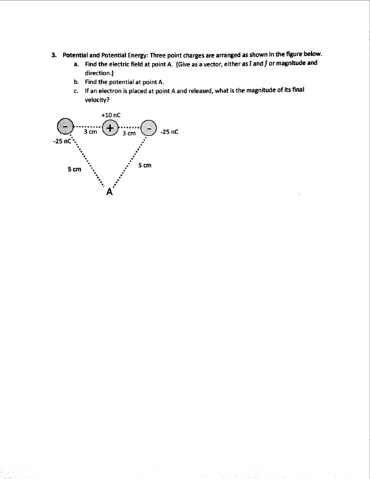 Solved Potential and Potential Energy: Three point charges | Chegg.com