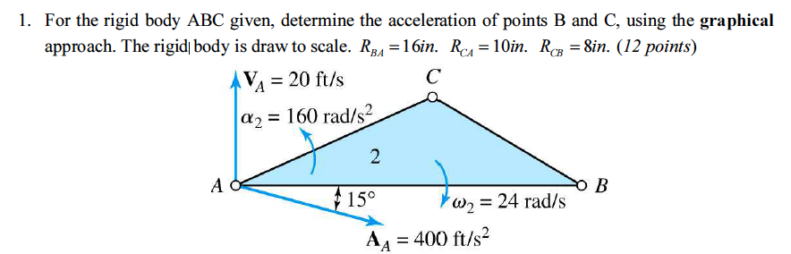 Solved 1. For the rigid body ABC given, determine the | Chegg.com