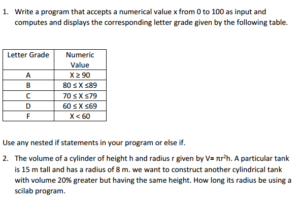 Solved 1 Write A Program That Accepts A Numerical Value X