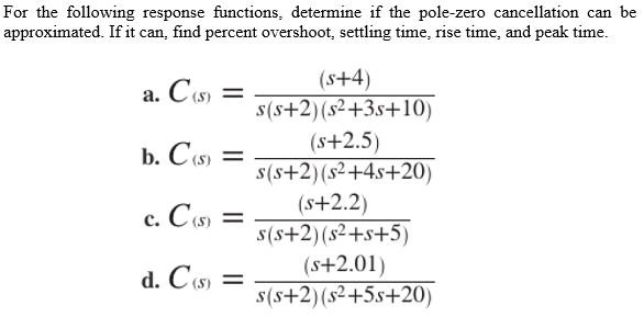 For the following response functions, determine if | Chegg.com