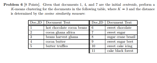 Given that documents 1, 4, and 7 are the initial | Chegg.com