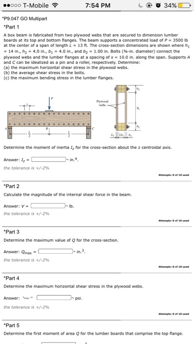 Solved ..ooo T-Mobile 34% 7:54 PM P9.047 GO Multipart Part 1 | Chegg.com