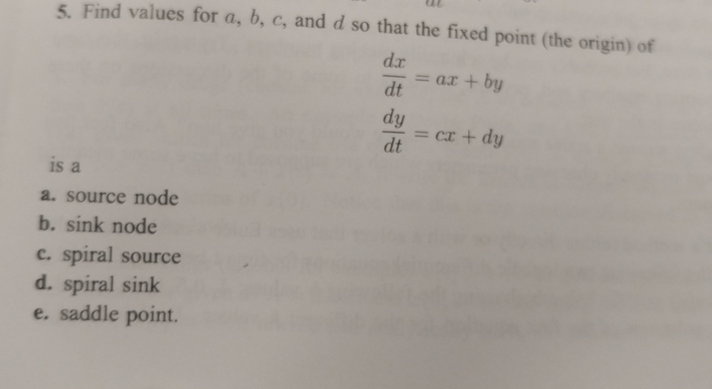 Solved Find values for a, b, c, and d so that the fixed | Chegg.com