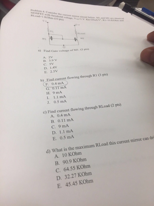 Solved Consider the current mirror circuit below. M1 and M2 | Chegg.com