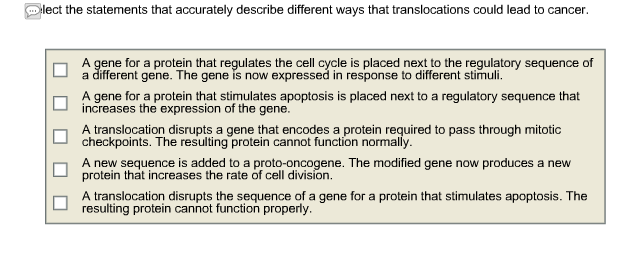 Solved Select the statements that accurately describe | Chegg.com