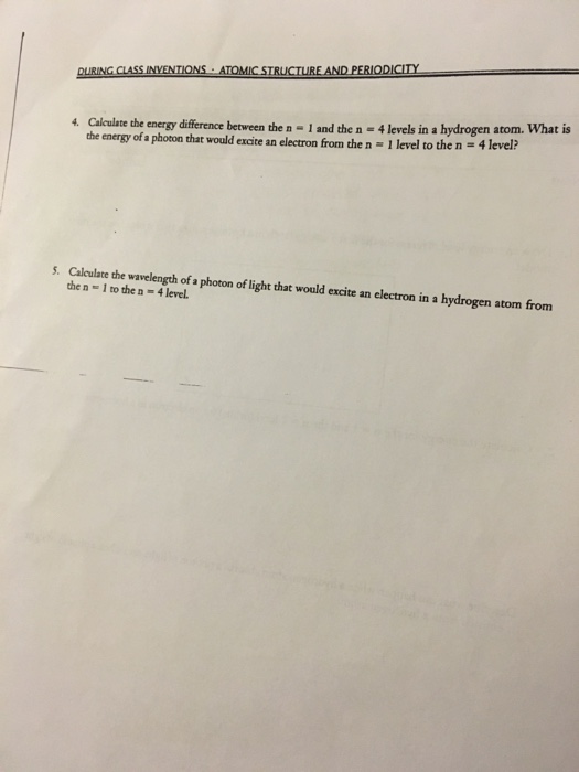 Solved Calculate the energy difference between the n = 1 and | Chegg.com