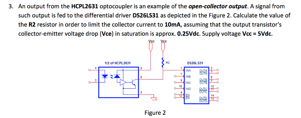 An output from the HCPL2631 optocoupler is an example | Chegg.com