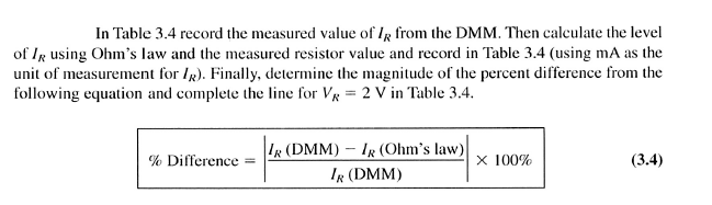 Solved Use the measured values in table 3.4 VR | Chegg.com
