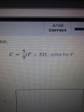 Solved Correct C-F-32); solve for F | Chegg.com