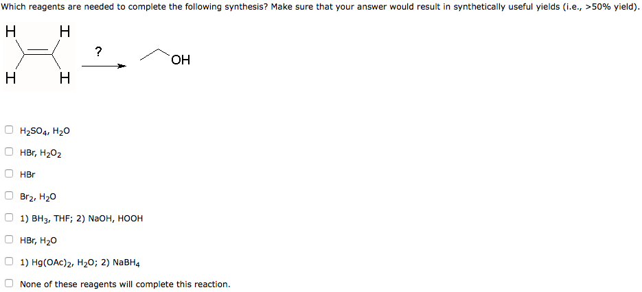 Solved which reagents are needed to complete the following | Chegg.com