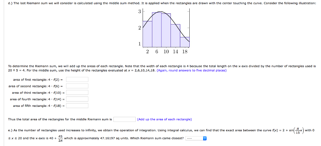 Solved A Riemann sum is a process in which rectangles are | Chegg.com