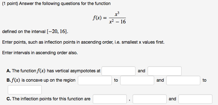 Solved Answer the following questions for the function f(x) | Chegg.com