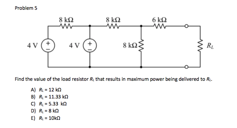 Solved Find the value of the load resistor R_L that results | Chegg.com