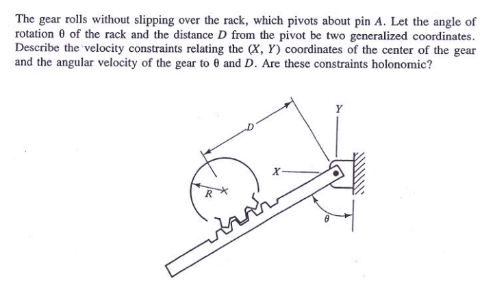 The gear rolls without slipping over the rack, which | Chegg.com