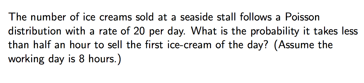 Solved The number of ice creams sold at a seaside stall | Chegg.com