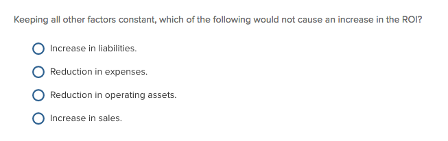 Solved Keeping all other factors constant, which of the | Chegg.com