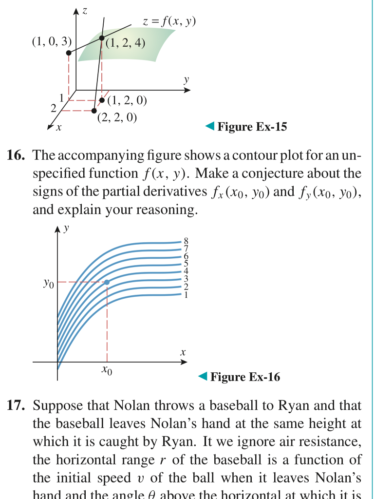 Solved z = f(x, y) (2, 2, 0) Figure Ex-15 16. The | Chegg.com