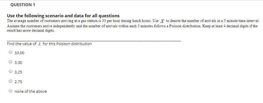 Solved QUESTION 1 Use the following scenario and data for | Chegg.com