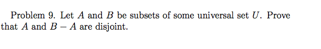 Solved Let A and B be subsets of some universal set U. Prove | Chegg.com