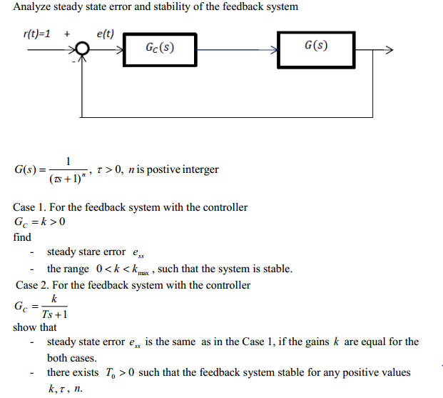 , n is positive integer Case 1. For the feedback | Chegg.com