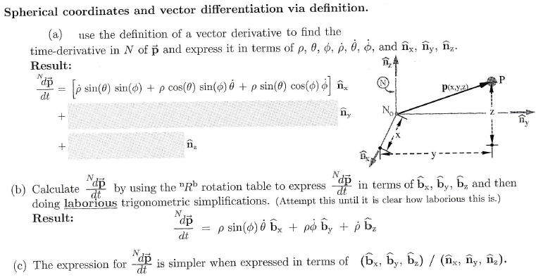 Solved Spherical coordinates and vector differentiation via | Chegg.com