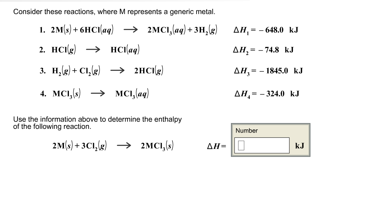 Solved Consider these reactions, where M represents a | Chegg.com