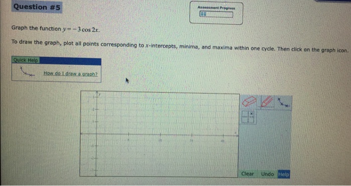 Solved Graph the function y = -3 cos 2x. To draw the graph, | Chegg.com