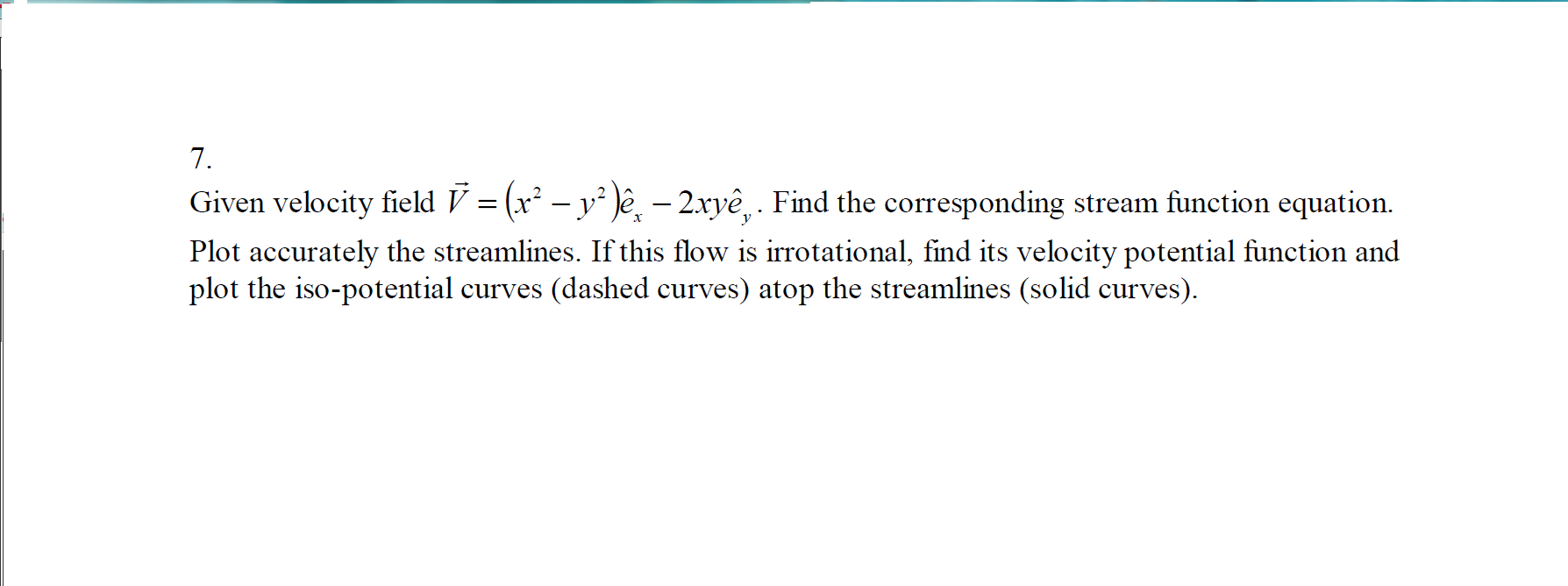 Given velocity field Find the corresponding stream | Chegg.com