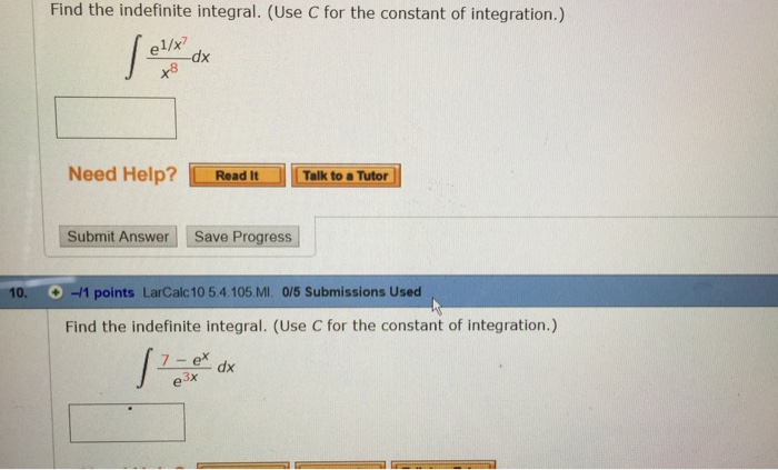 Solved Find the indefinite integral. (Use C for the constant | Chegg.com