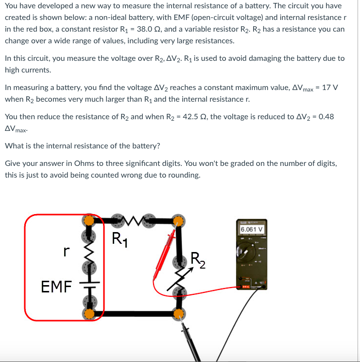 Solved You have developed a new way to measure the internal | Chegg.com