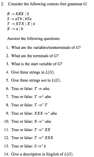 Consider the following context-free grammar G: | Chegg.com