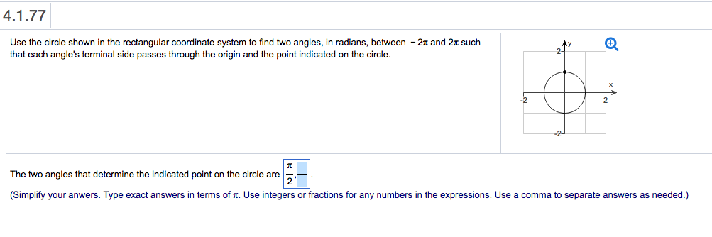 Solved Use the circle shown in the rectangular coordinate | Chegg.com