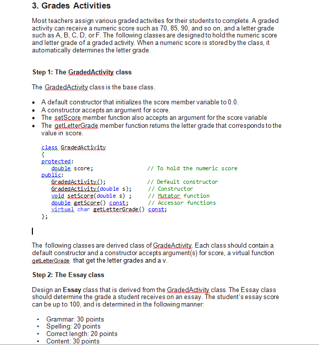 Solved 3. Grades Activities Most teachers assign various | Chegg.com