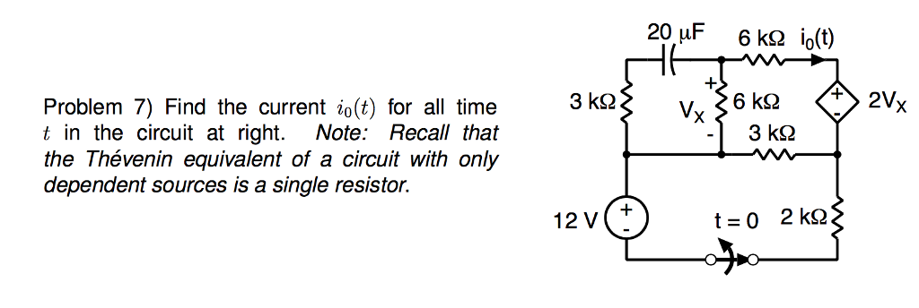Solved 3 kS2 Problem 7) Find the current o(t) for all time 3 | Chegg.com