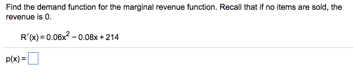 Solved Find the demand function for the marginal revenue | Chegg.com