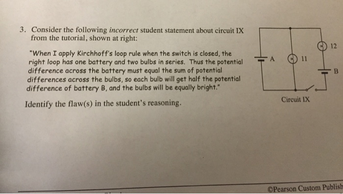 Solved Consider the following incorrect student statement | Chegg.com