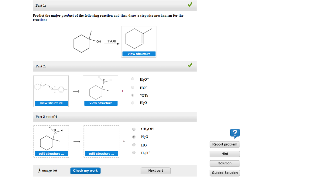 Solved Part 1: Predict the major product of the following | Chegg.com