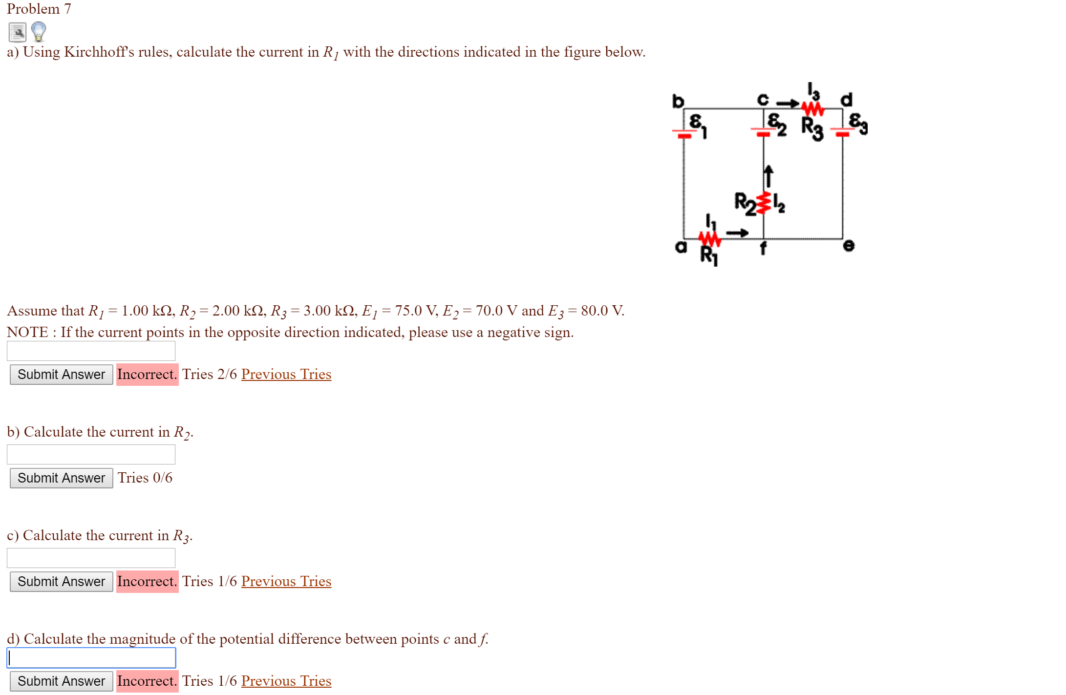 Solved Using Kirchhoff's rules, calculate the current in R_1 | Chegg.com