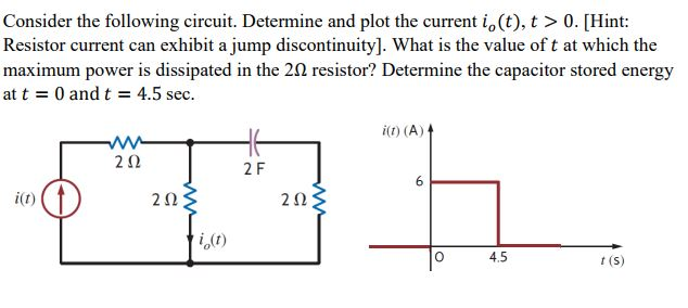 Solved Consider The Following Circuit Determine And Plot