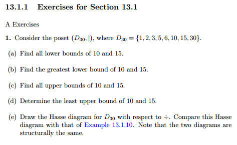 Solved Consider the poset (D_30, |), where D_30 = {1, 2, 3, | Chegg.com